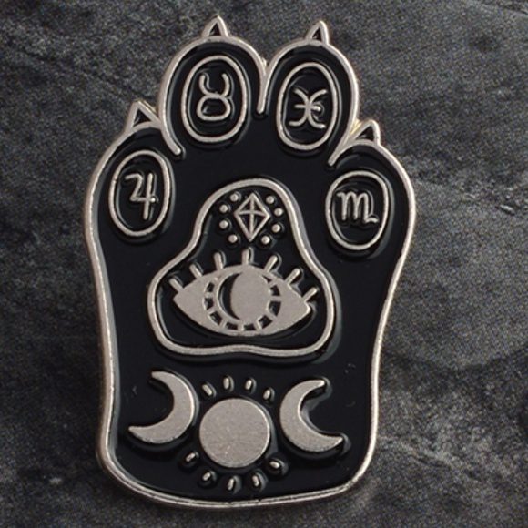 Jewelry | Sale Pagan Kitty Paw Enamel Pin Goth Witch | Poshmark